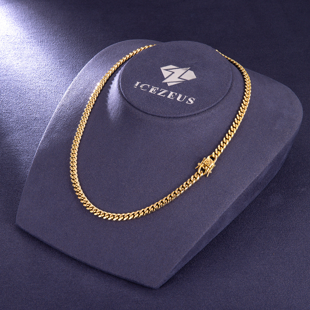 6mm Miami Cuban Link Chain in Yellow Gold – IceZeusShop
