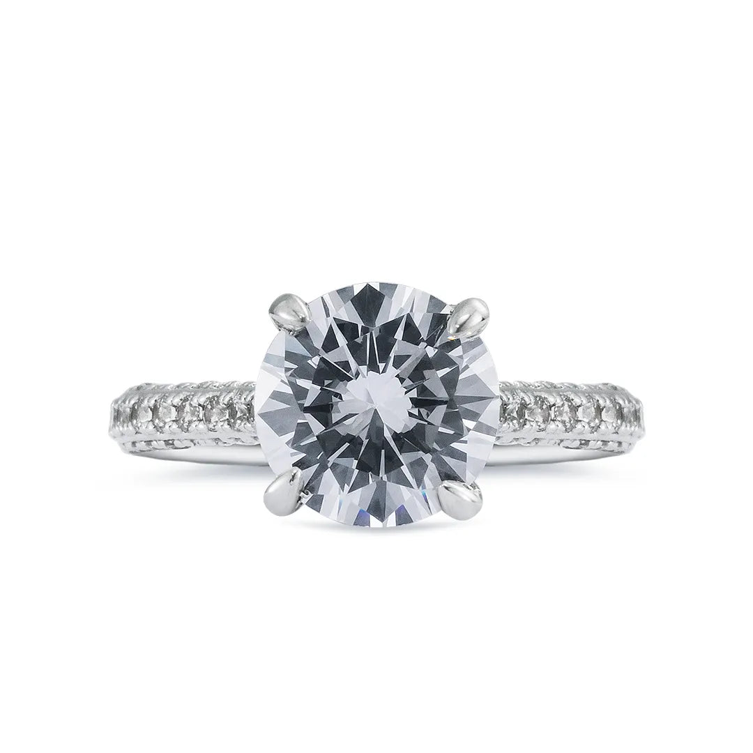Round Cut Pave Engagement Ring – IceZeusShop