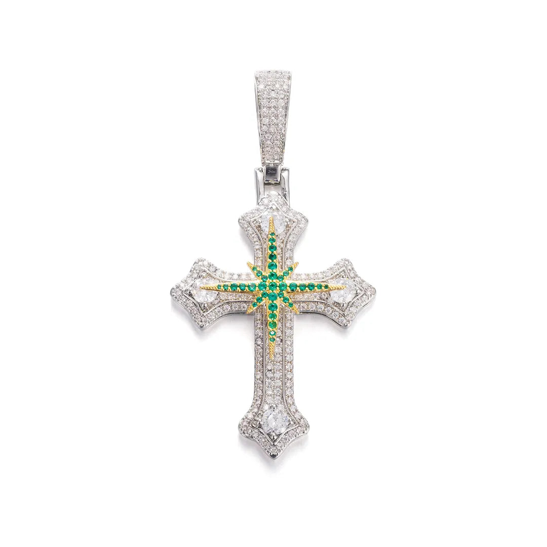 Spinning North Star Cross Pendant – IceZeusShop