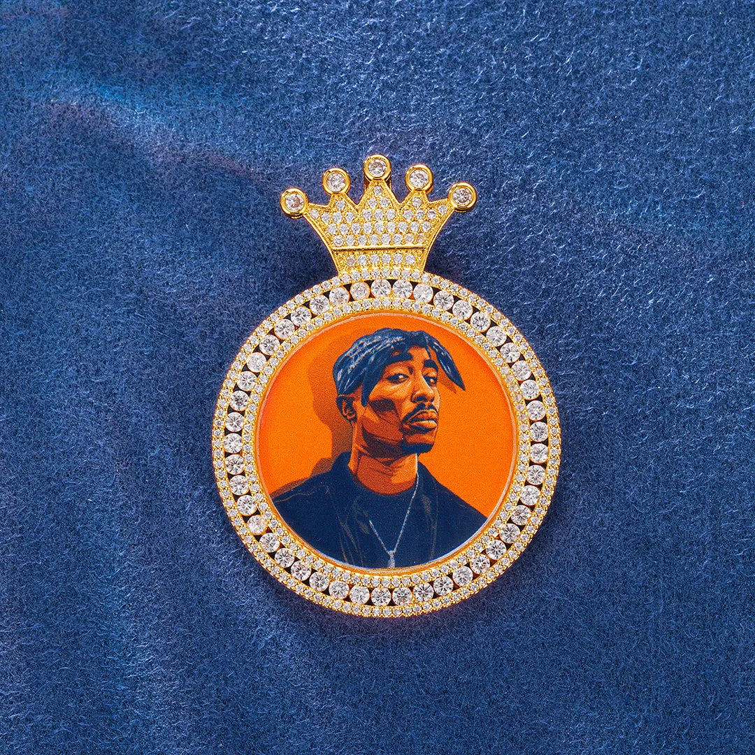 Custom Crown Bail Round Photo Pendant – IceZeusShop