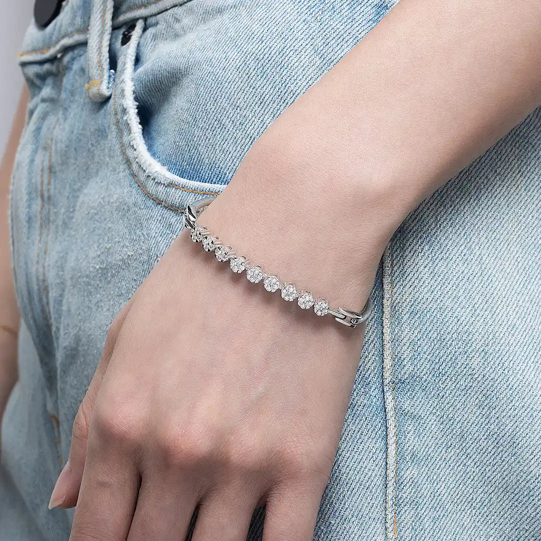 S925 Moissanite Four-stone Cluster Bracelet – IceZeusShop