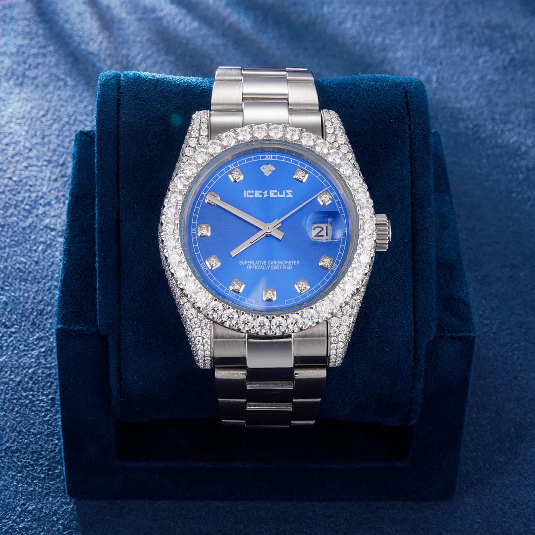 Custom Ice Moissanite Case Watch – IceZeusShop