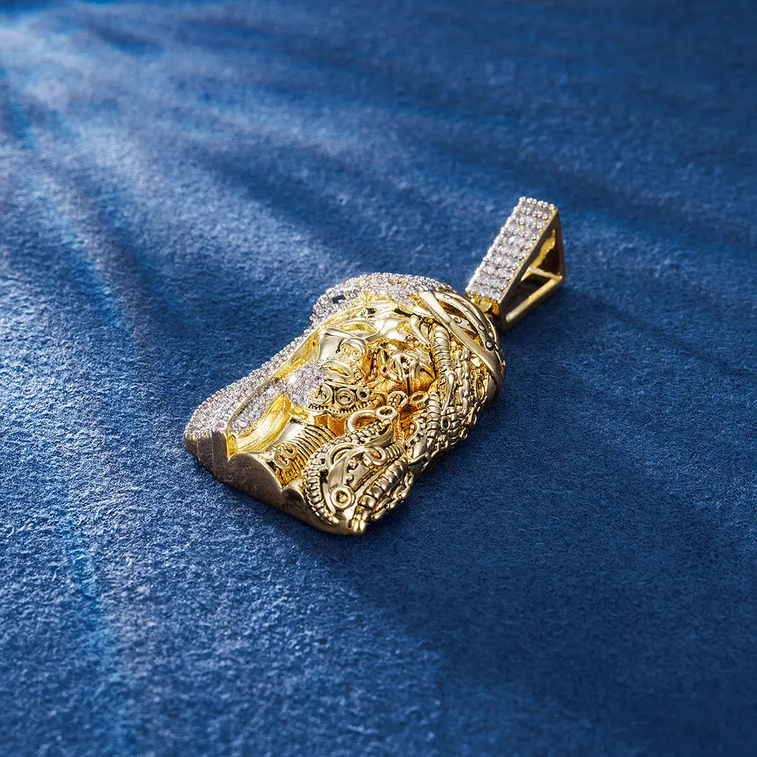 Half-iced Cyber Jesus Pendant – IceZeusShop
