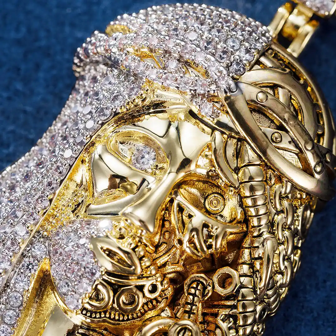 Half-iced Cyber Jesus Pendant – IceZeusShop