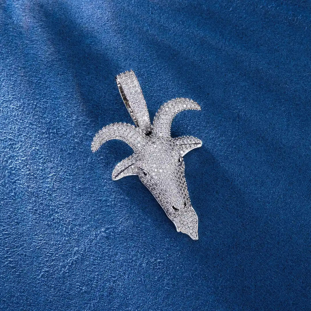 Iced Goat Head Pendant – IceZeusShop