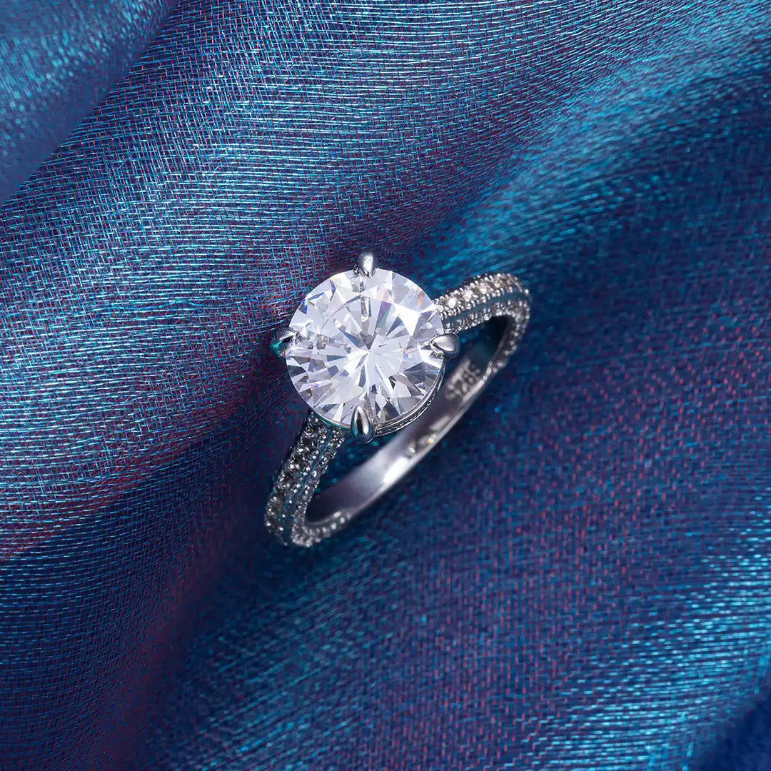 Round Cut Pave Engagement Ring – IceZeusShop